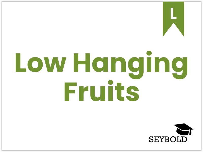 Low Hanging Fruits - Begriffe aus SEO einfach erklärt | SEYBOLD